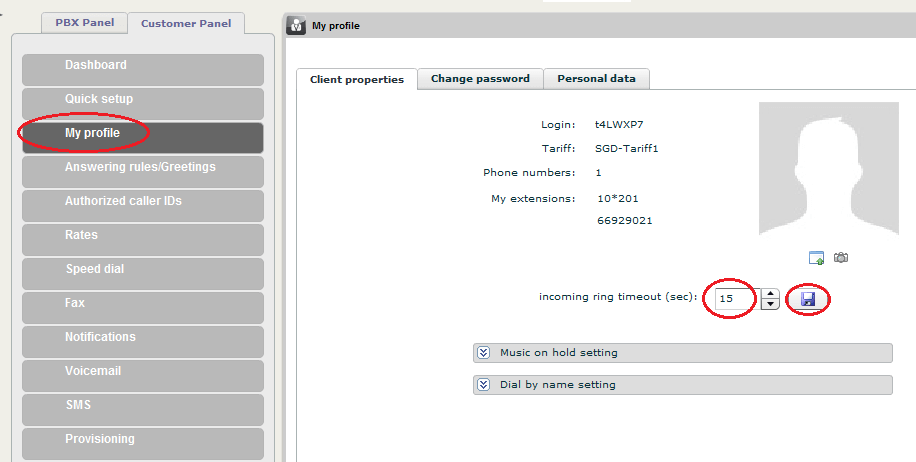 Setup call forwarding to a DID number